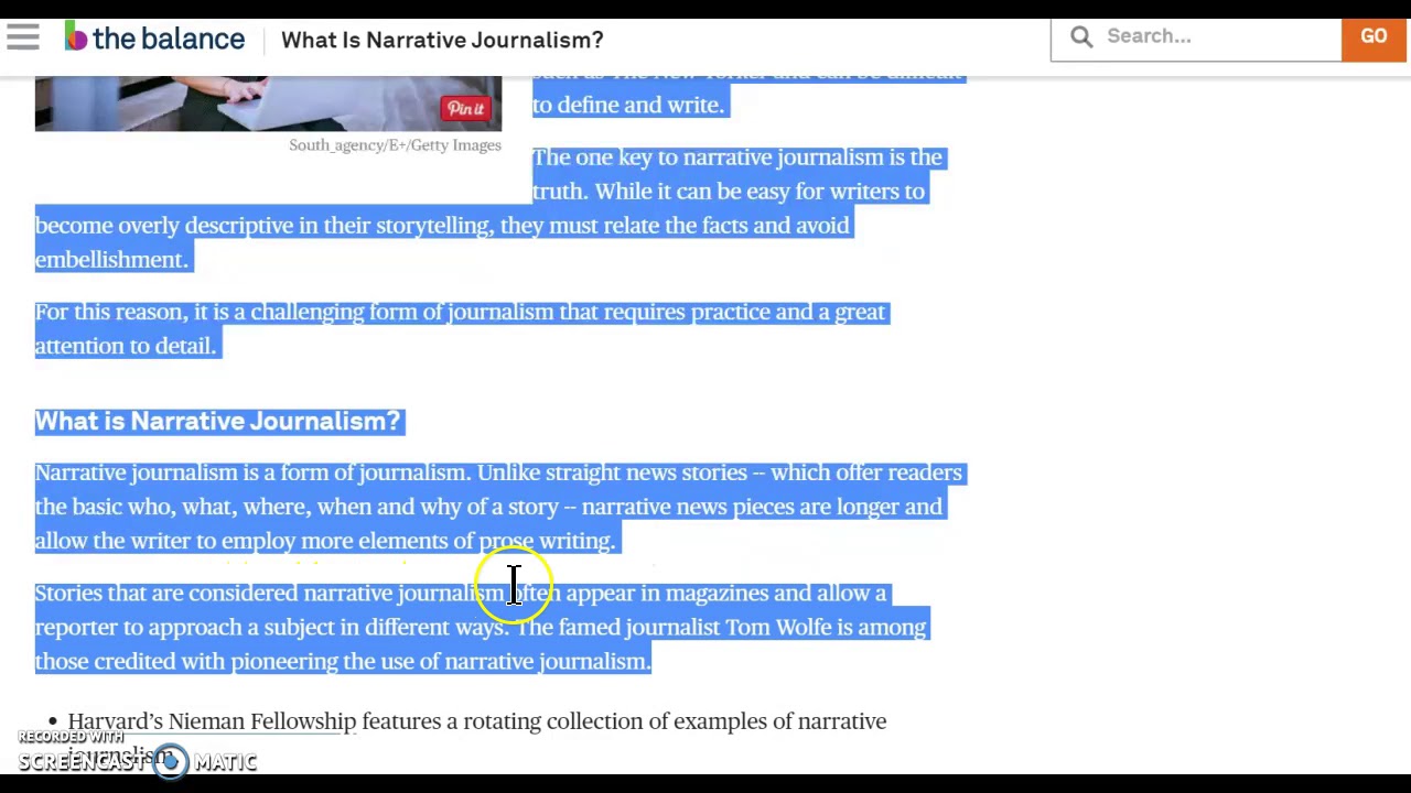 Reading "What Is Narrative Journalism" - YouTube