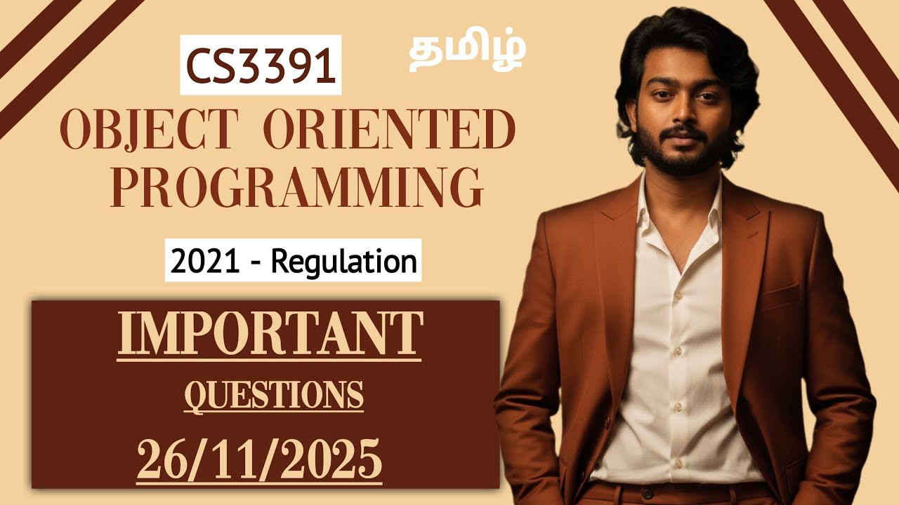 OOPS Important Questions 26/11/2025 Exam CS3391 - YouTube