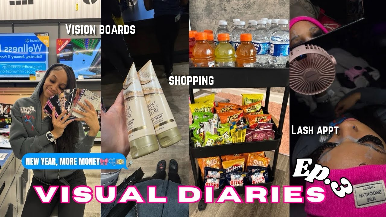 visual diary ep.3| new year vision board, shopping, movies, lash appt ...
