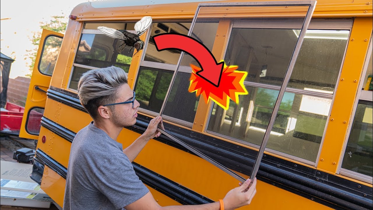 DIY Bug Screens For Our Windows! | Skoolie Build (Ep.10) - YouTube