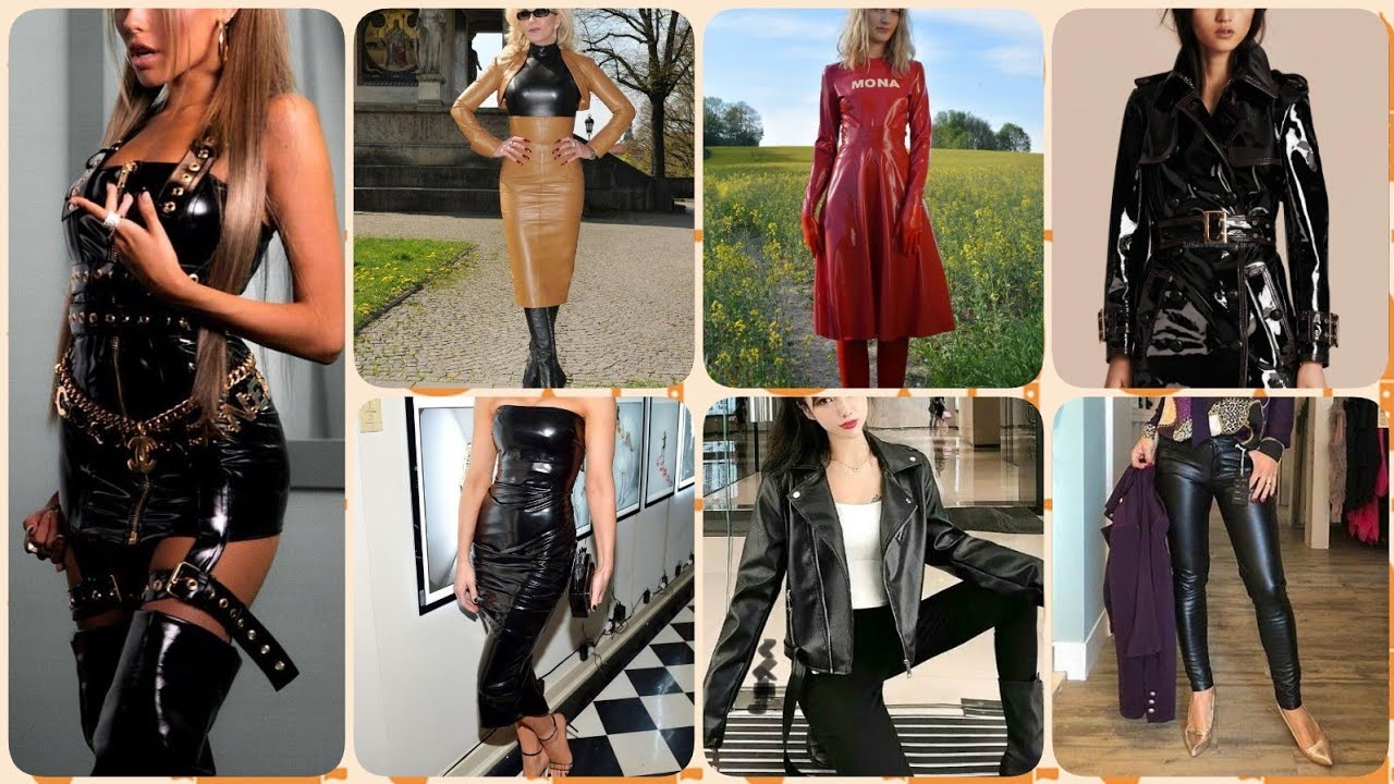 Glossy Latex Leather Outfits In Stylish Version For Ladies Latex