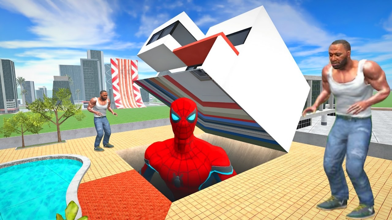 A Gaint Spider-Man Head VS Franklin In Indian Bike Driving 3D ...