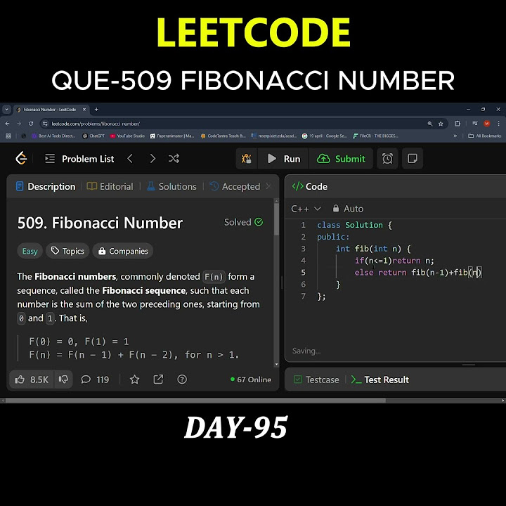 Current Coders 501000 I Solved A Leetcode Probelm Fibonacci