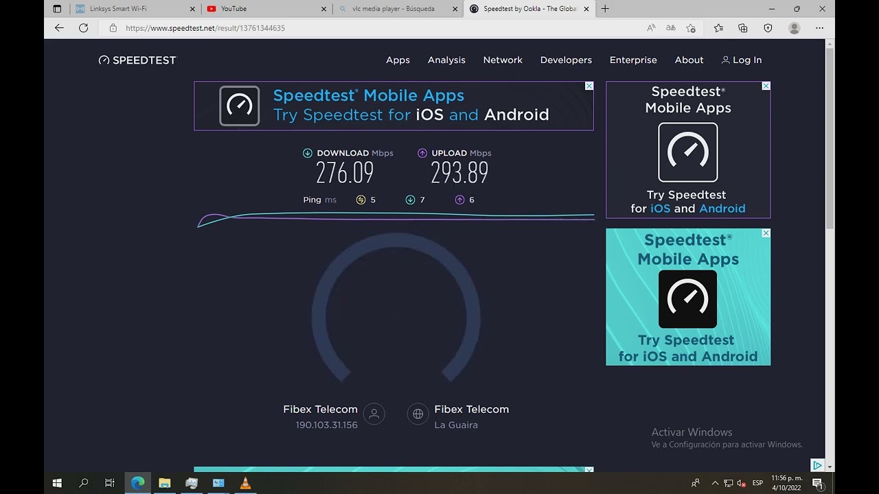 Fibex Telecom 300Mb/s Speedtest - YouTube