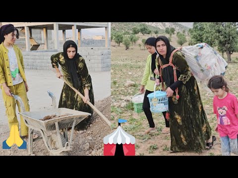 Asiyeh's effort to build a shelter for herself and her daughters😰🙏, 
