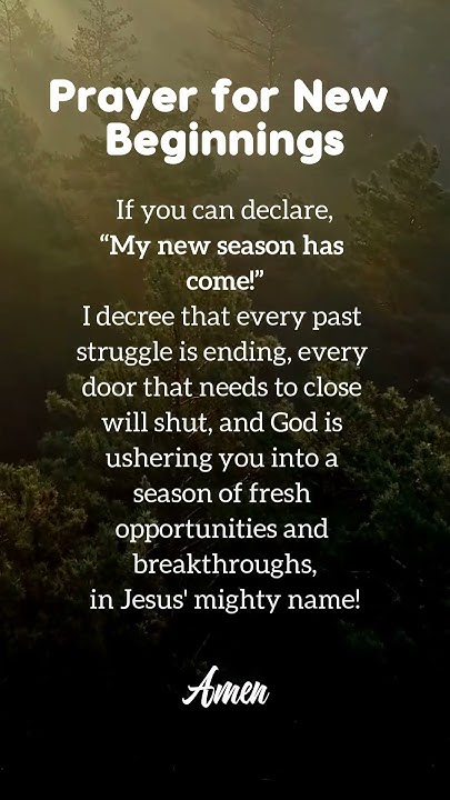 Prayer for New Beginnings - YouTube