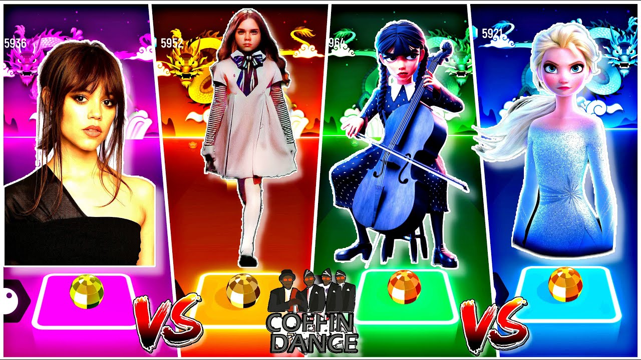 🟣JENNA ORTEGA 🆚 MEGAN DOLL 🆚 WEDNESDAY DANCE 🆚 ELSA FROZEN | Coffin ...