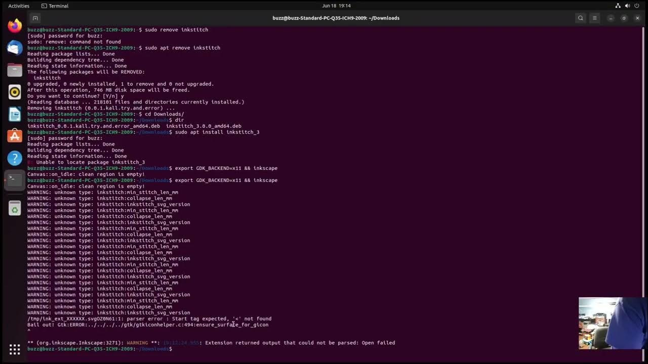 Inkstitch 3 Troubleshooting Linux Problems Params Fails To Launch Youtube