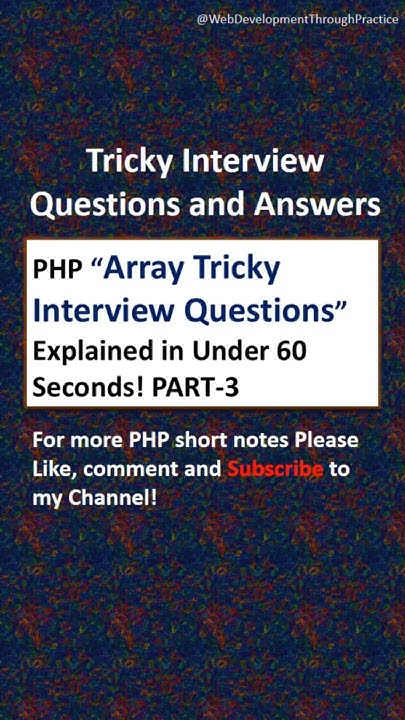 PHP Array Tricky Interview Questions Part3. Test your knowledge. #php # ...