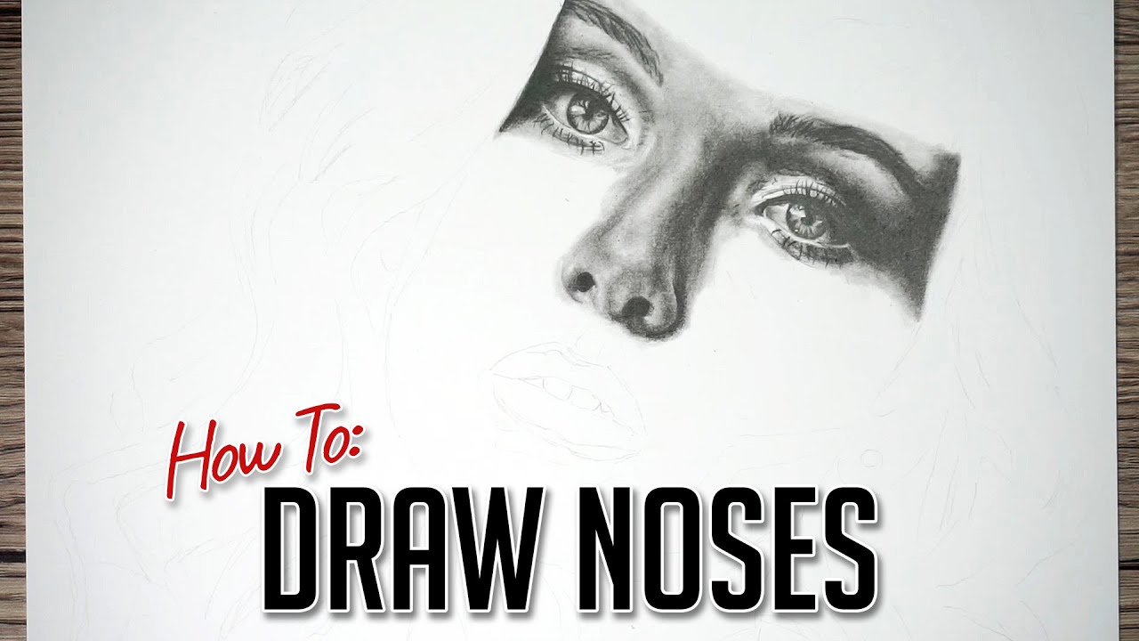 How To Draw a Nose in Graphite Pencil - YouTube