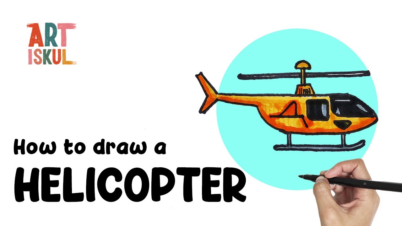 How to draw a Helicopter | Easy and Simple Drawing Tutorial For ...
