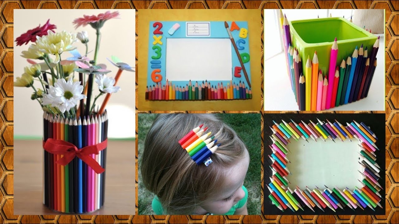 Easy and simple Pencil colour craft ideas for kids - YouTube