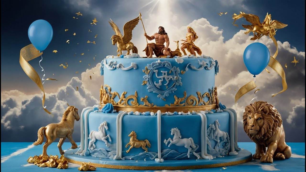 Greek-Inspired Celestial Cake for a Godly Celebration! - YouTube