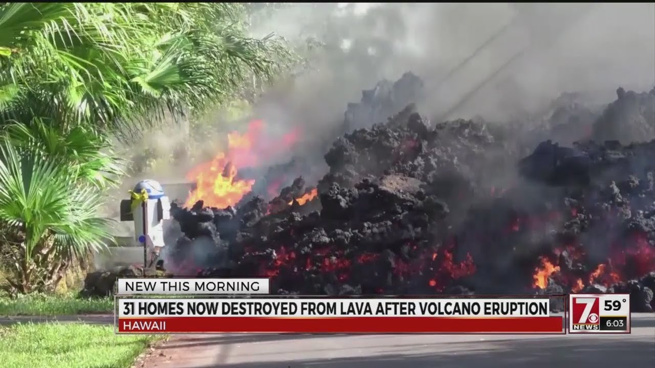 31 homes destroyed after volcano eruption - YouTube