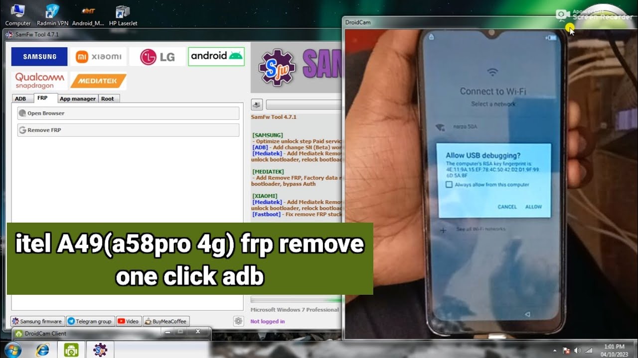 itel A49 (A58 pro 4g) frp remove one click adb enable usb debugging ...