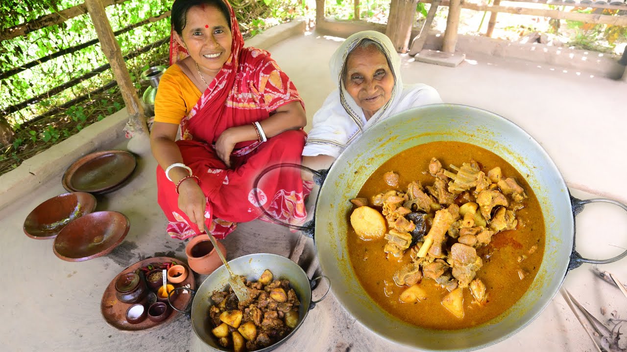Today lunch with Bengali famous Kochi Pathar Mangsho | Mutton curry ...