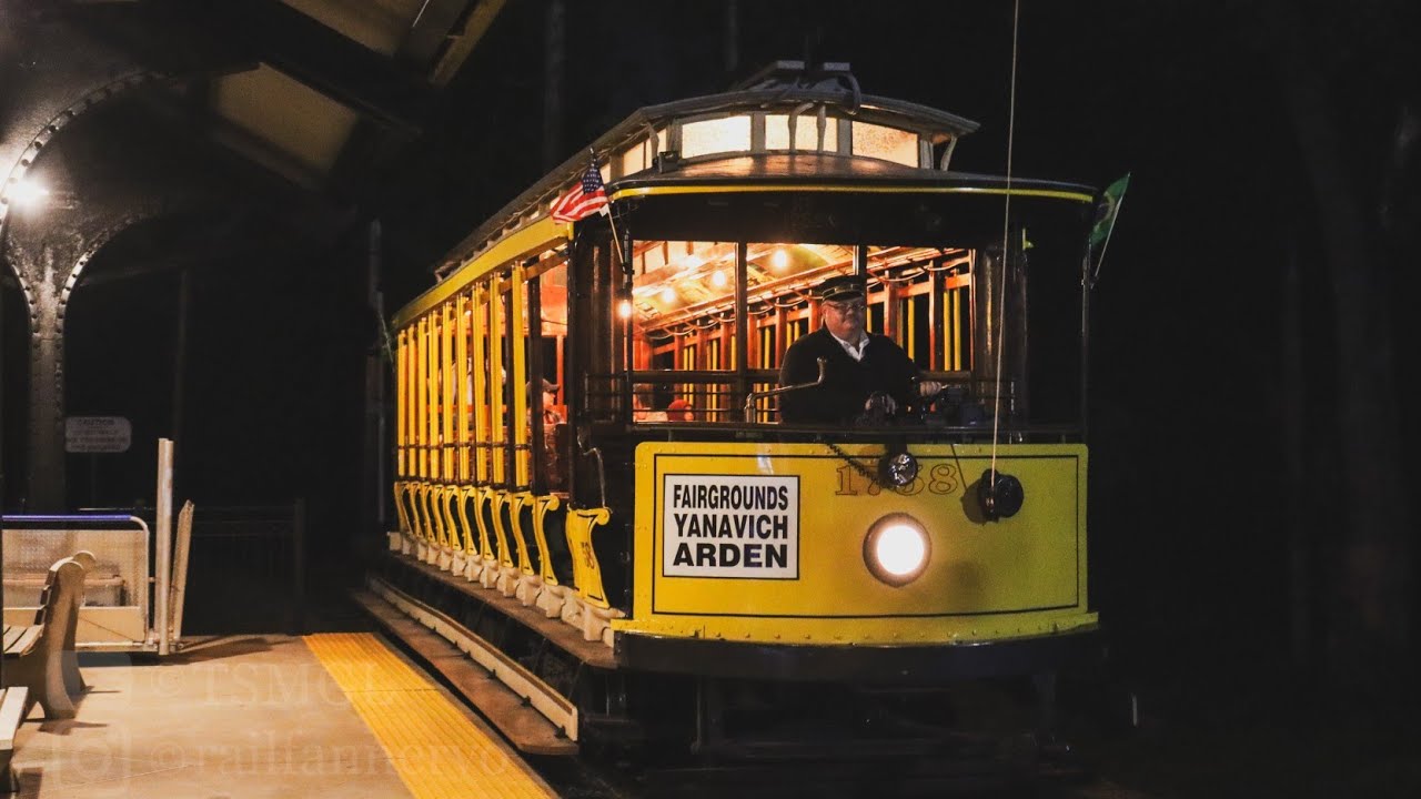 POV: Open Air Trolley No. 1758 Night Ride at the Pennsylvania Trolley ...