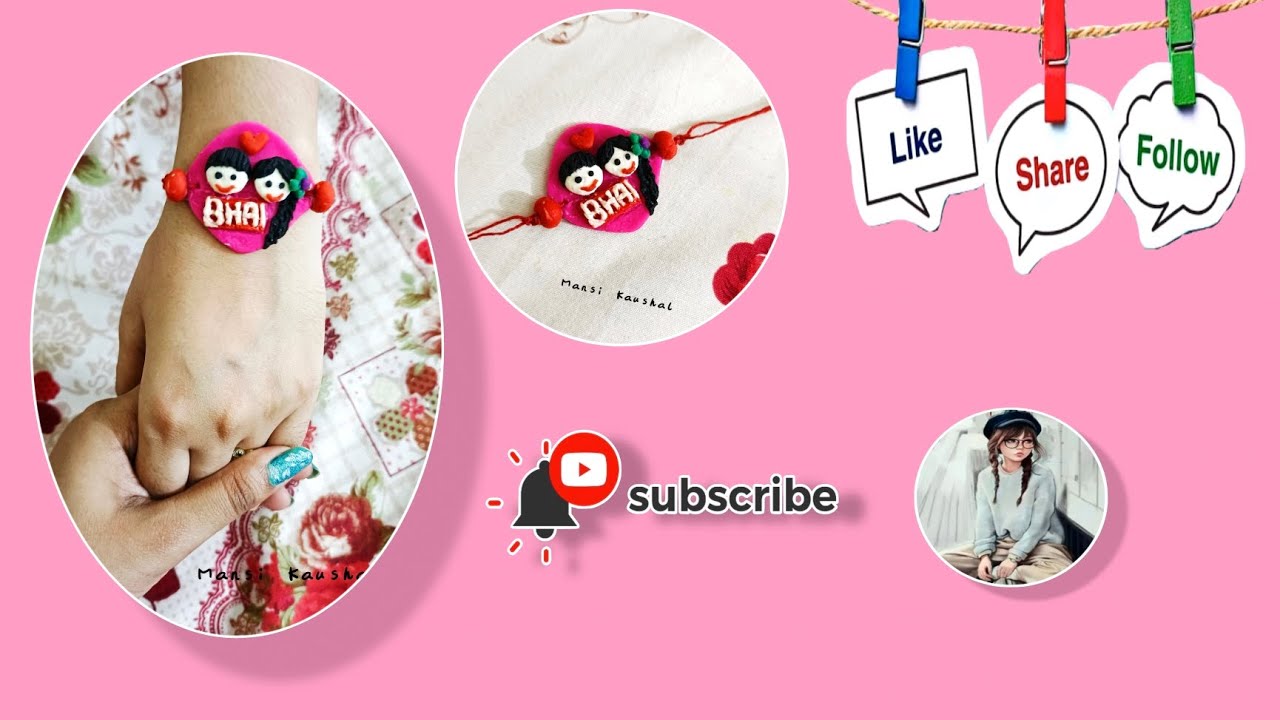 Brother sister rakhi making with soft clay tutorial ~ step by step ...