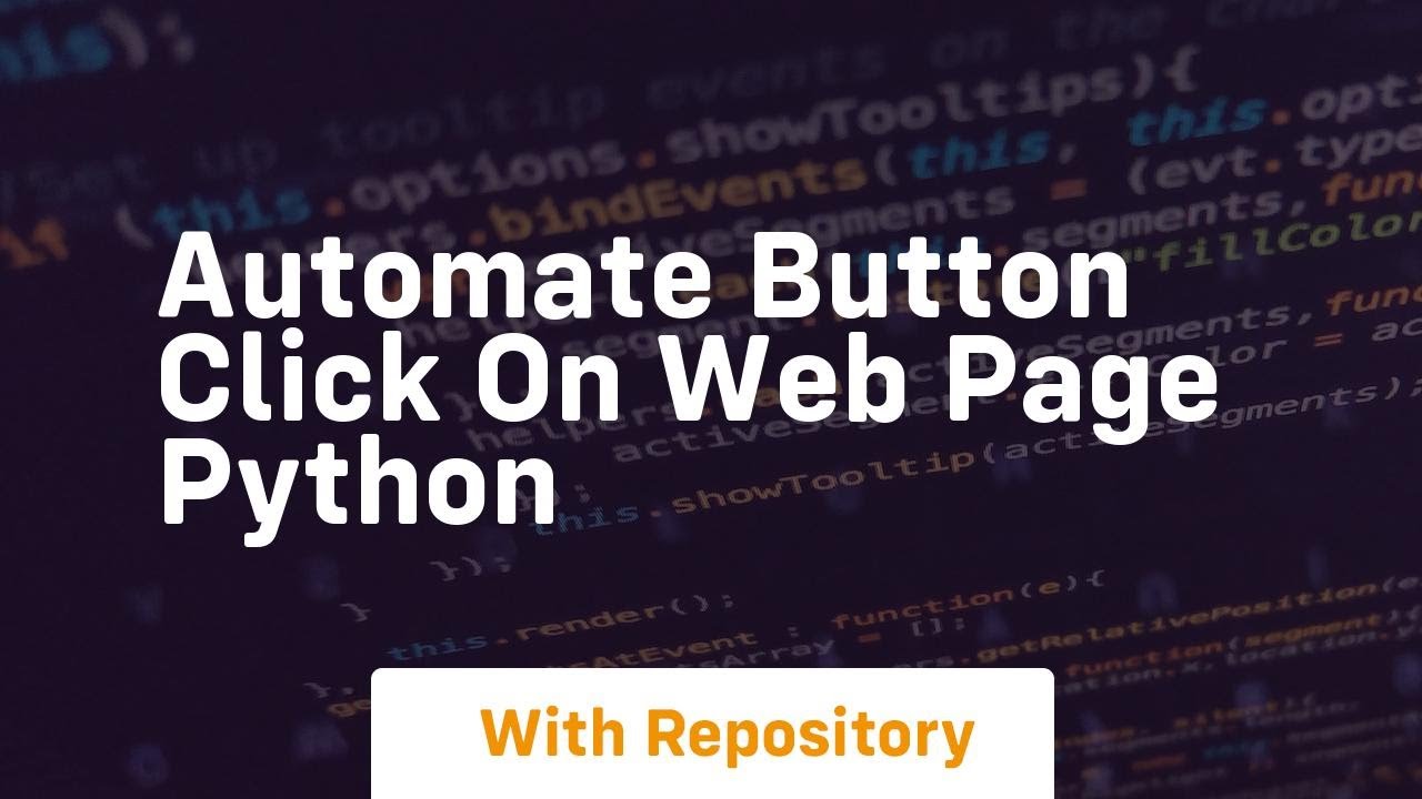 automate button click on web page python - YouTube