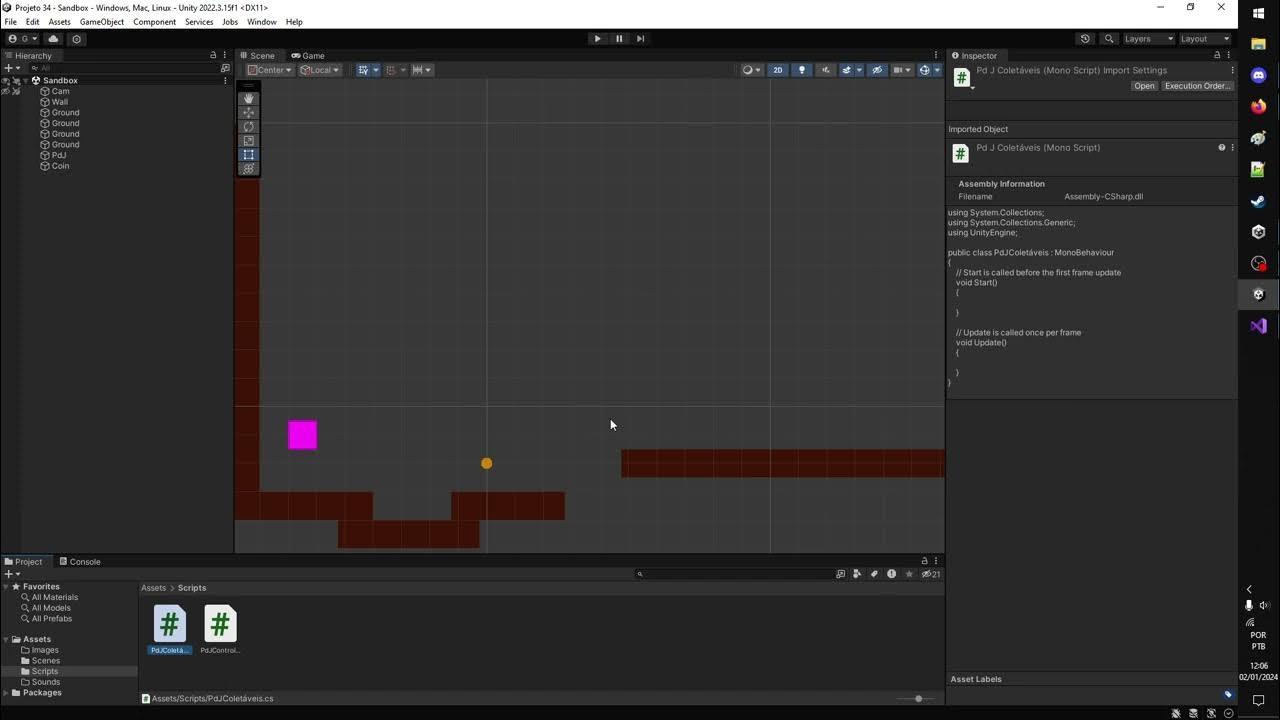 Criando Jogo Plataforma na Unity em 2024 #2 | Adicionando Coletáveis, Contador e Carga de Cena ...