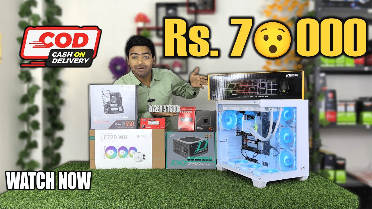 Rs.70,000 PC Build With RYZEN 5 7600x+16GB RAM+Liquid Cooler Rs. 55K PC ...