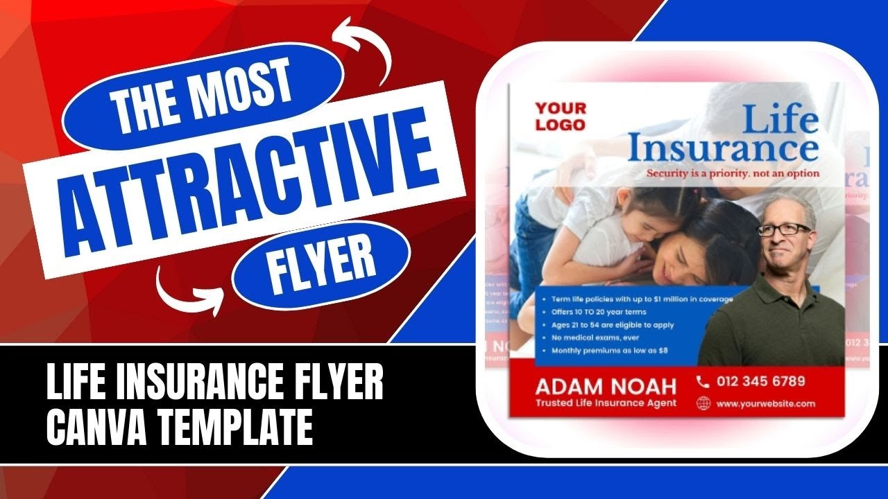 Life Insurance Flyer, Canva Template. - YouTube