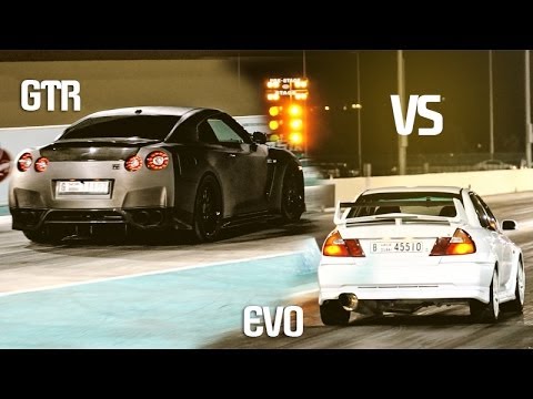 Nissan GTR R35 vs Mitsubishi EVO fifth generation - YouTube