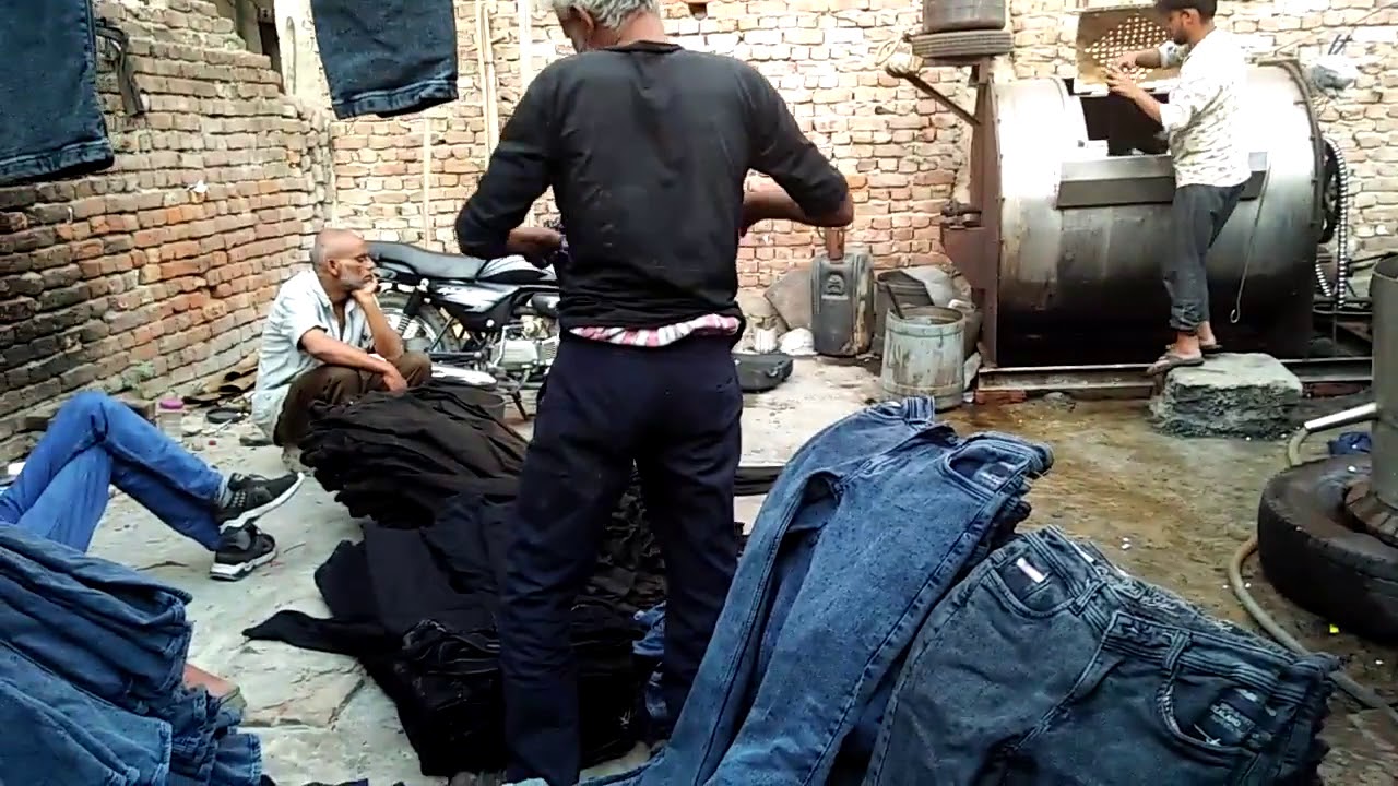 Simple Denim Jeans Wash factory - YouTube