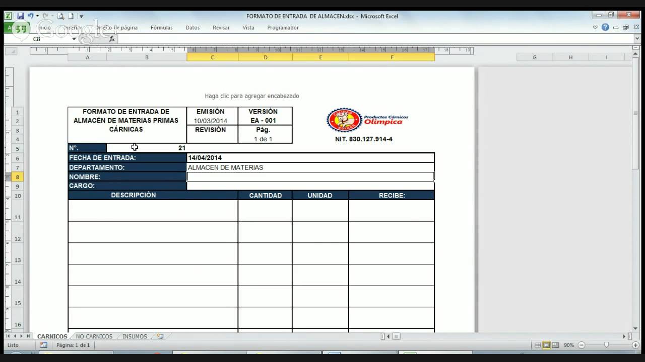 ENTRADAS DE ALMACÉN - YouTube