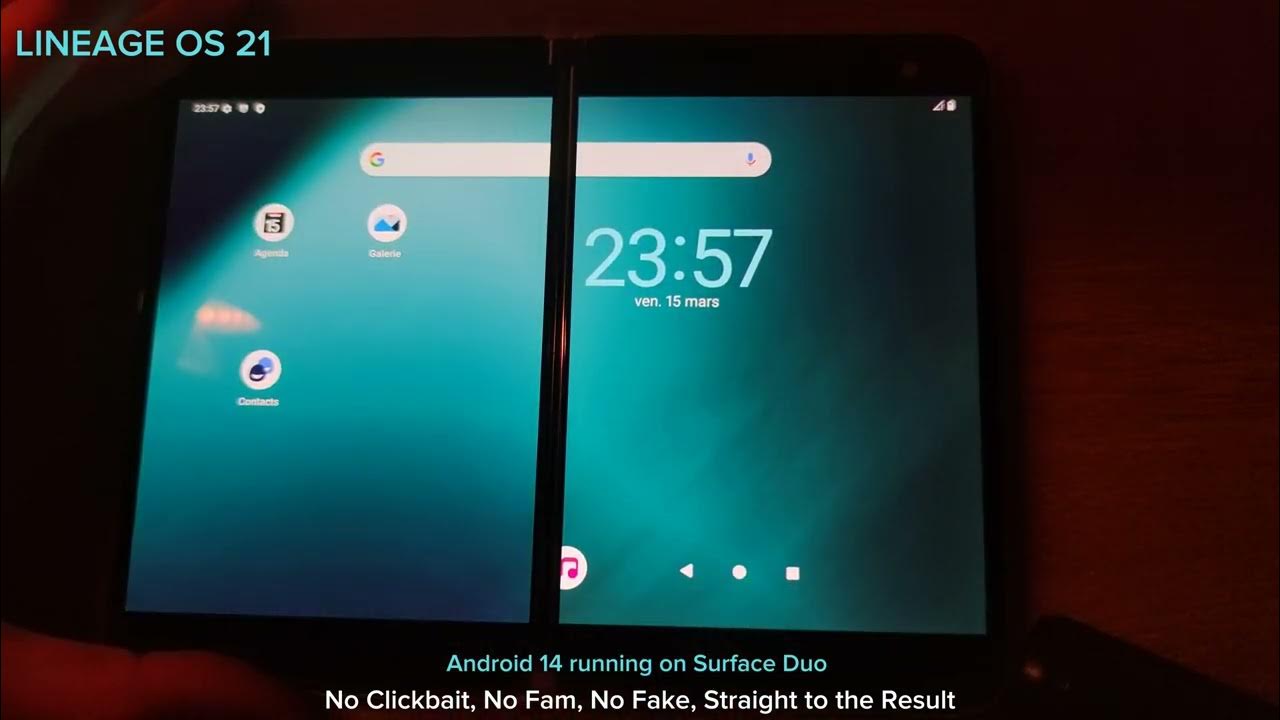 LineageOS 21 Android 14 running on Surface Duo (Flawlessly) - YouTube