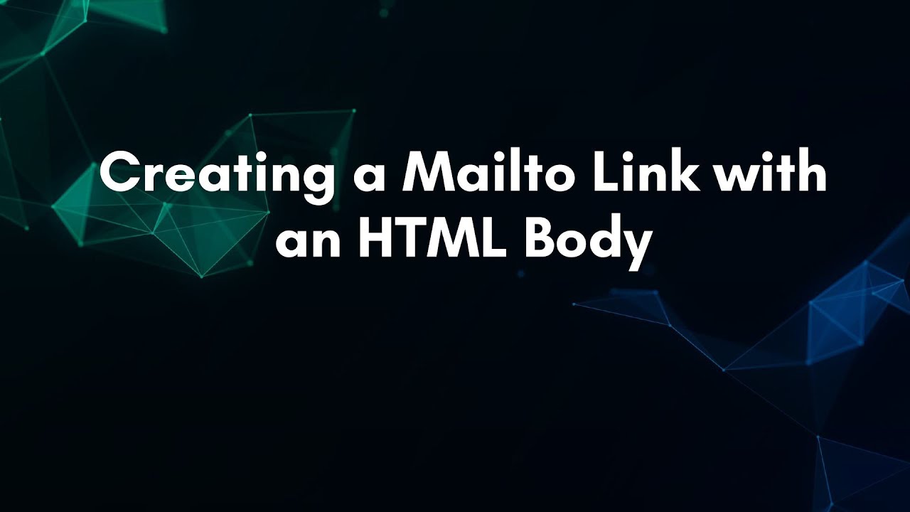 Creating a Mailto Link with an HTML Body - YouTube