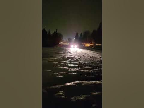 Car sliding on black ice - YouTube