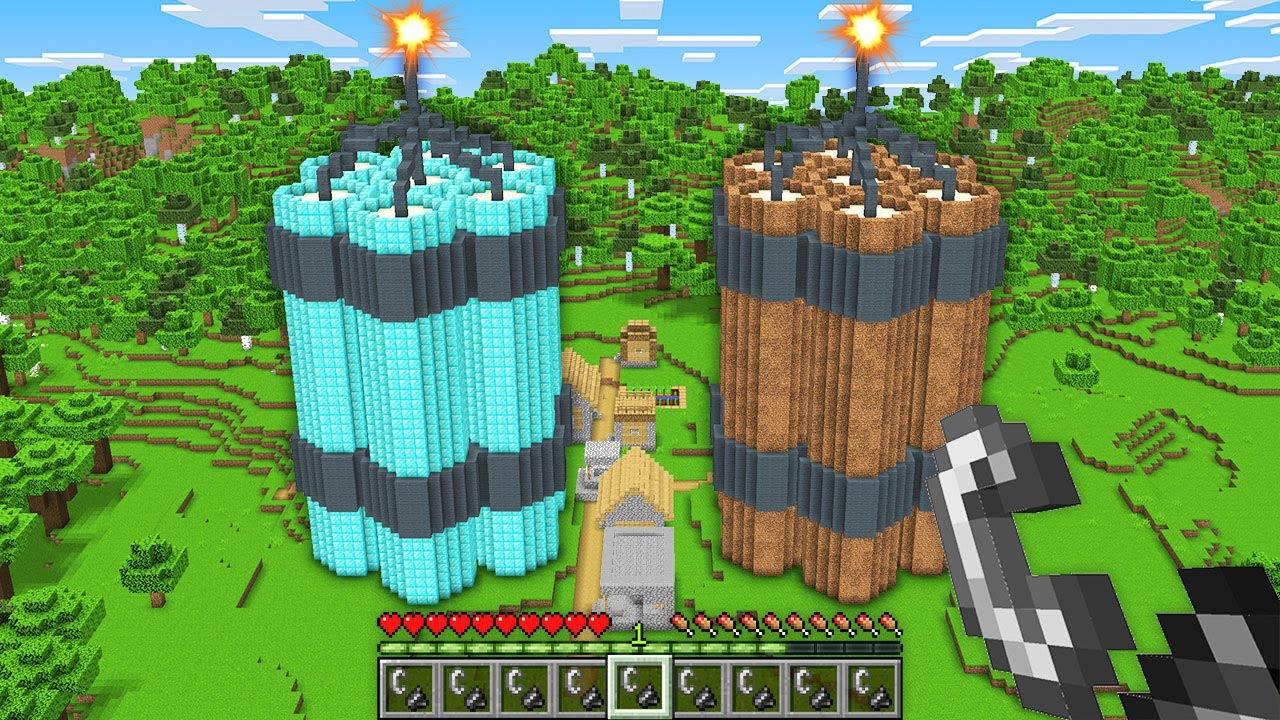 I look this DIAMOND TNT vs DIRT DYNAMITE Battle in My Minecraft World ...