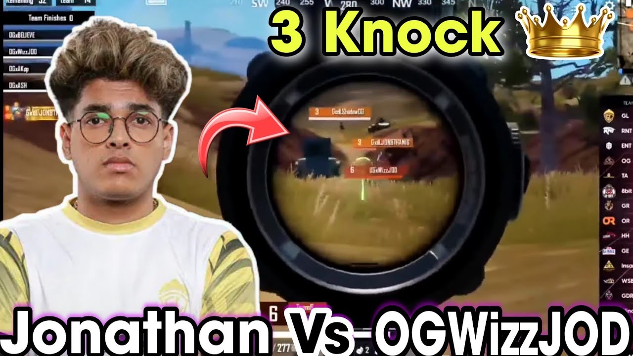 Jonathan Vs OGxWizzJOD Pure 1V1 😲 Jonathan 3 Knock In Last Circle 🇮🇳 ...