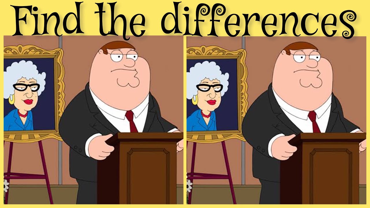 Find the differences (pictures of cartoons) - YouTube