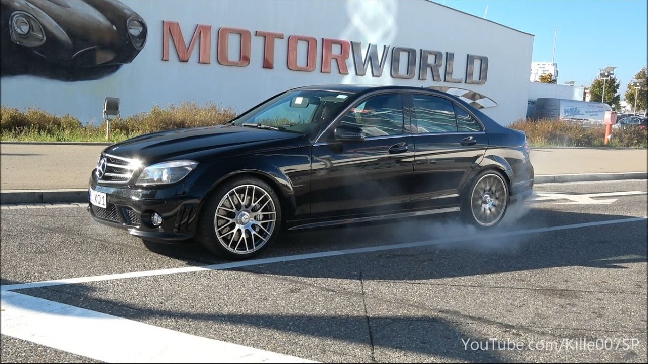 Mercedes C63 AMG burnouts & sounds 1080p - YouTube