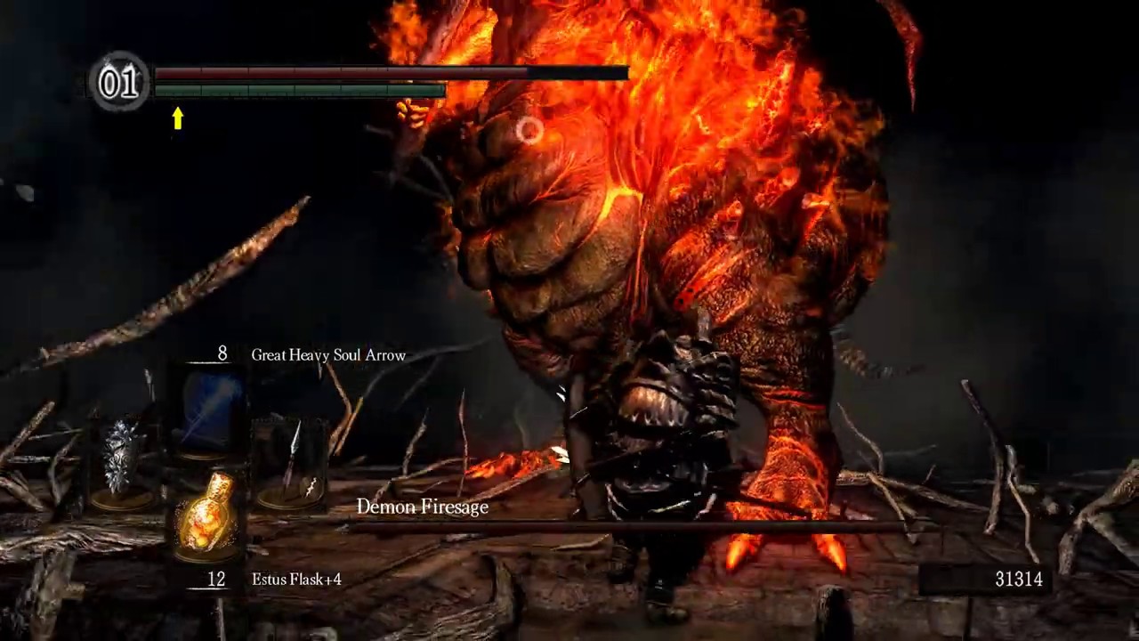 Dark Souls - Demon Firesage Boss Fight - YouTube