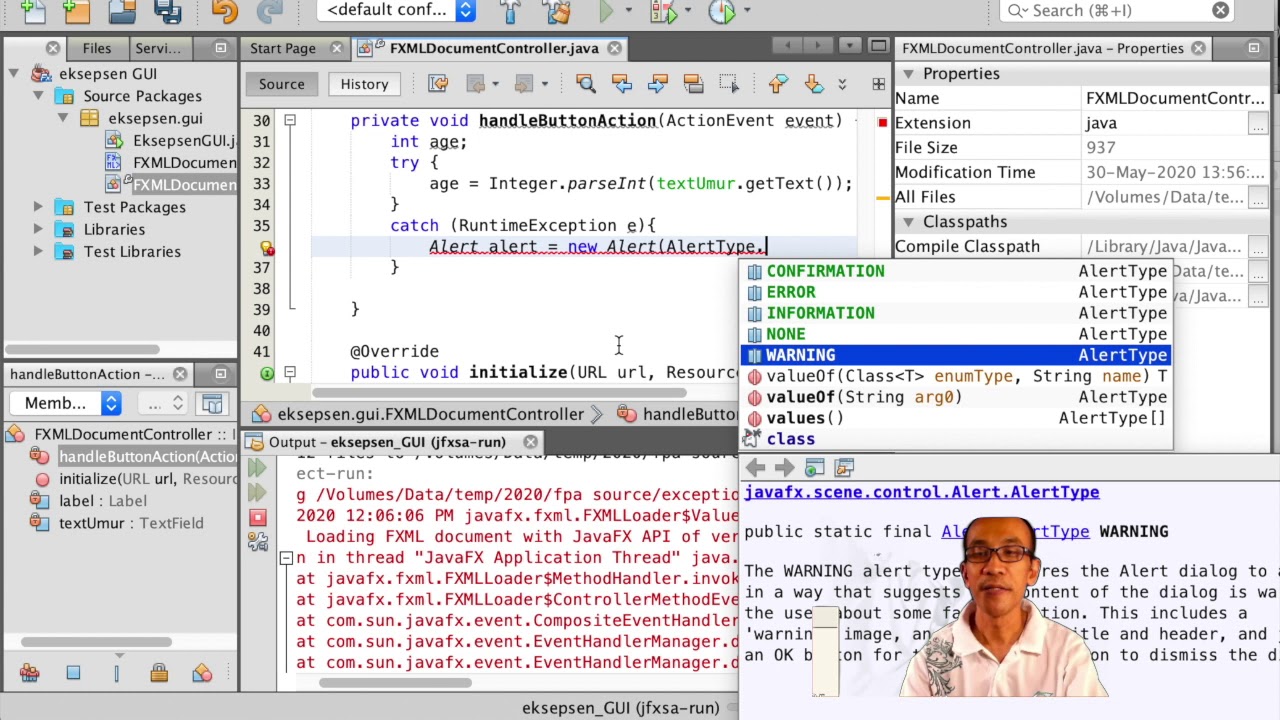 Exception Handling Gui 3 Praktik Java Fxml Youtube