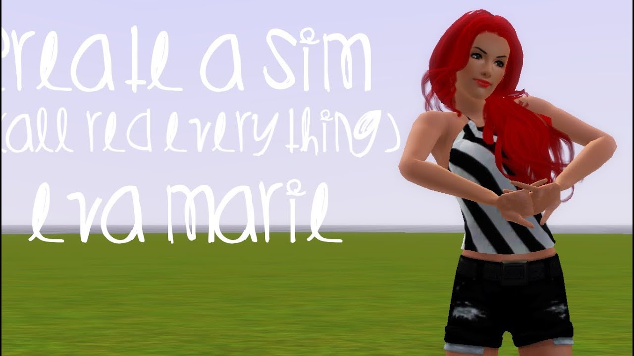 Create A Sim (All Red Everything) Eva Marie - YouTube