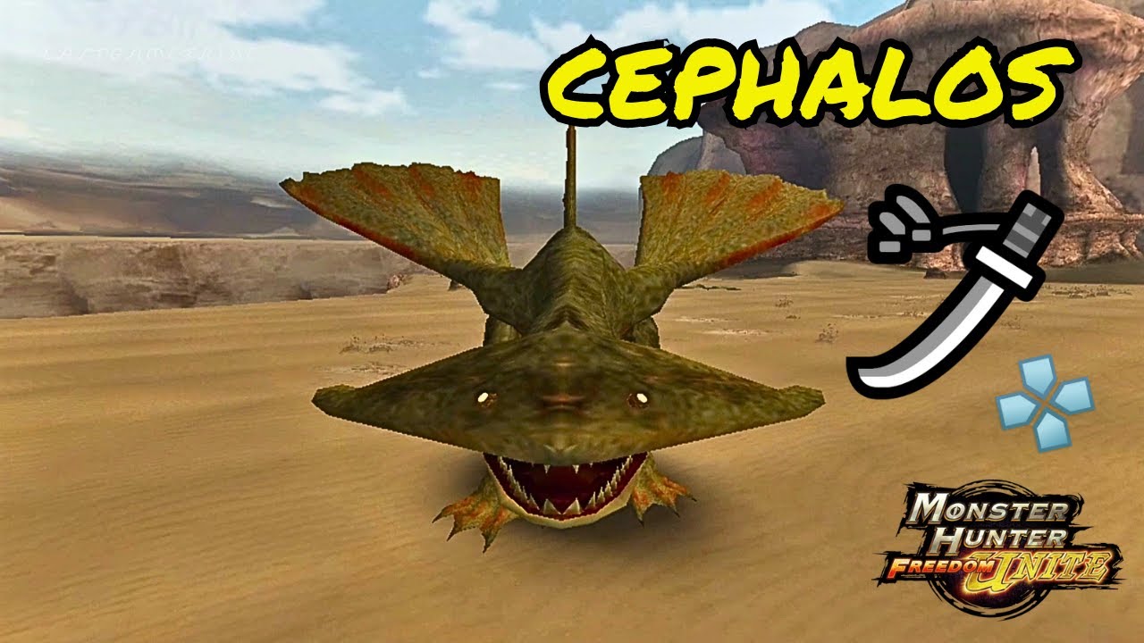 [MHFU] LONG SWORD VS CEPHALOS (THE LAND OF SHARK) - YouTube