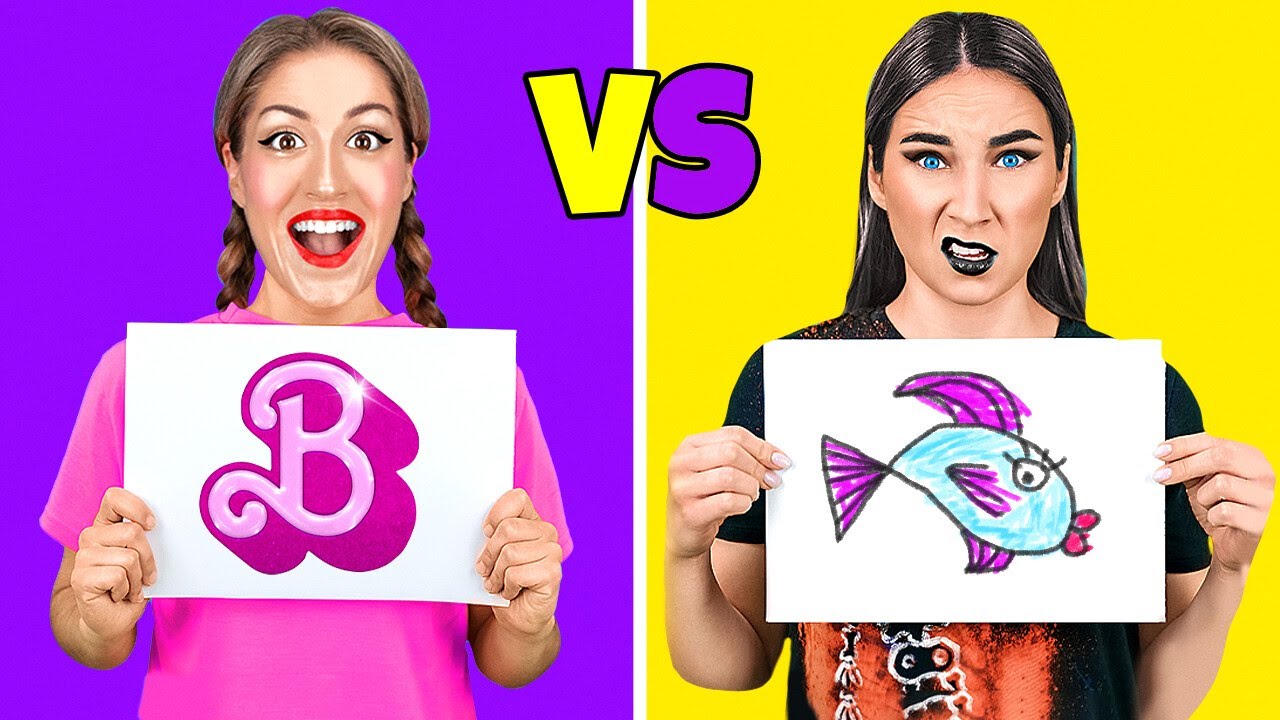 Rich vs Broke Drawing Challenge! Drawing & Painting Techniques for ...