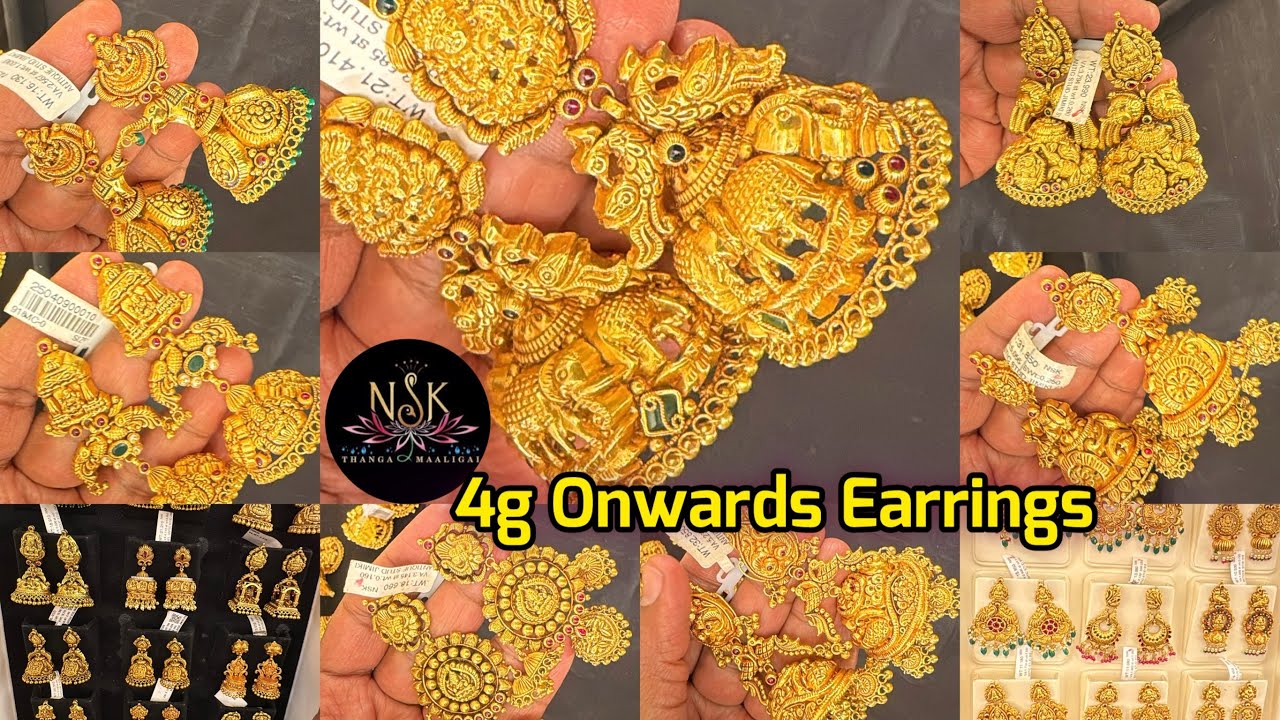 4g Onwards Lightweight Antique Jimikki Stud Hanging Earrings | Nsk ...