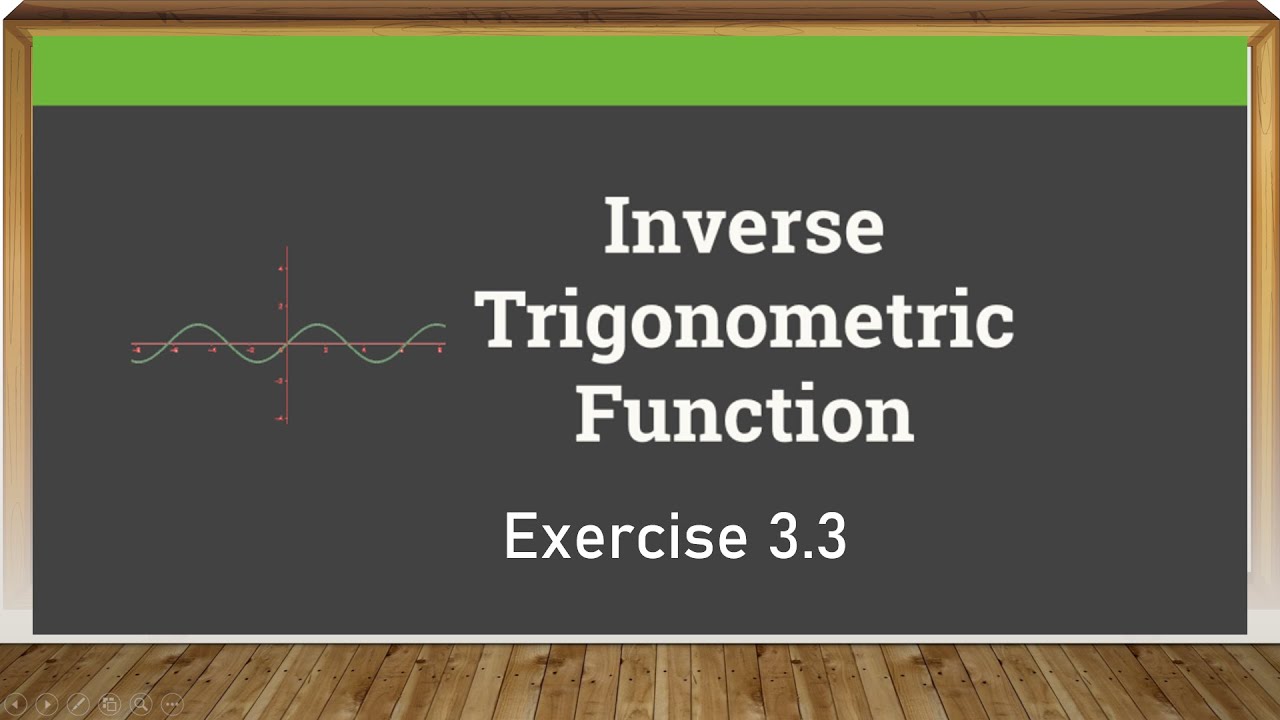 Trigonometry (Exercise 3 .3) - YouTube