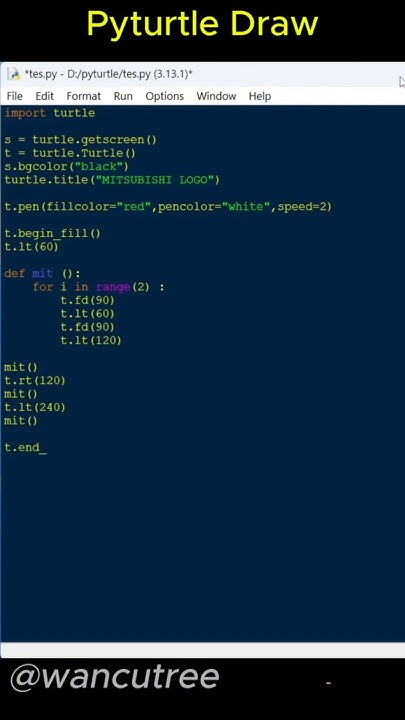 Mitsubishi Logo with Pyturtle ||#shorts #python #code #programming #mitsubishi # ...