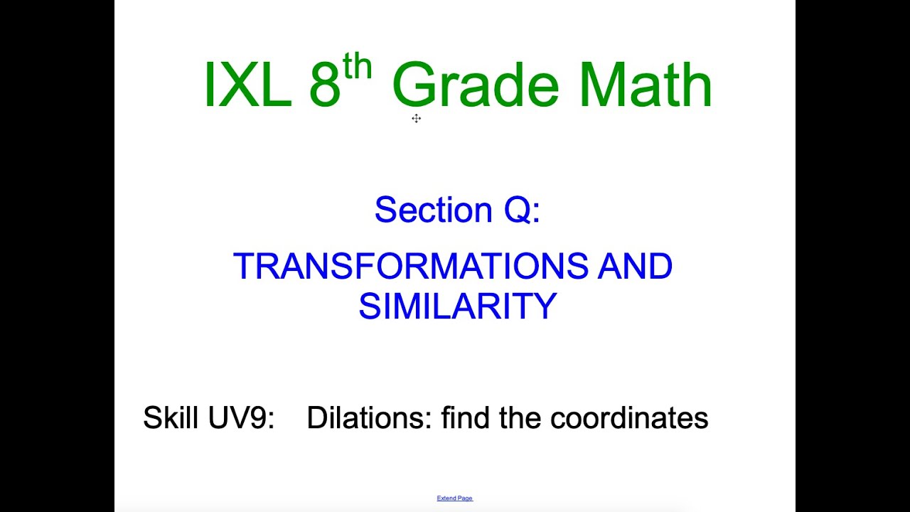 IXL Q.3 8th Grade Math Dilations: find the coordinates (UV9) - YouTube