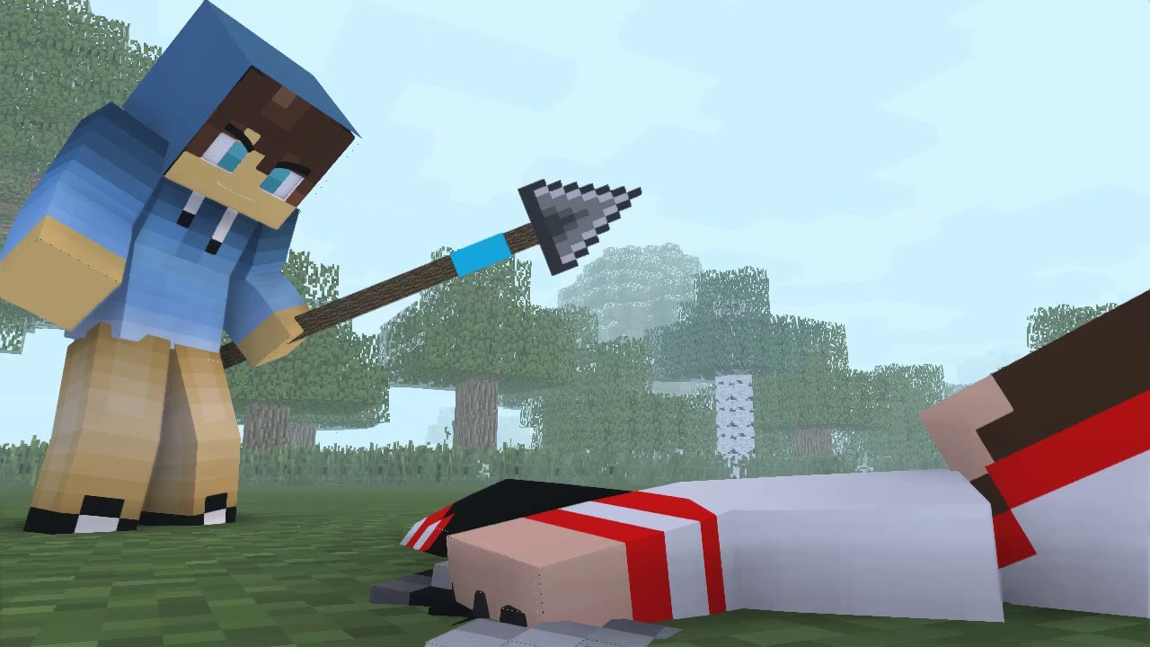 Free Intro Template Mine Imator #11 ( First time i use spear :v ) - YouTube