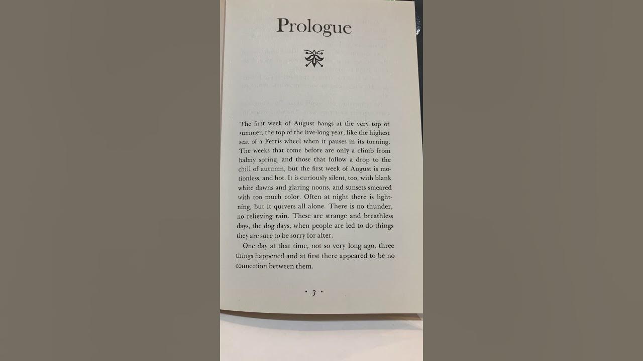 Tuck Everlasting Prologue - YouTube