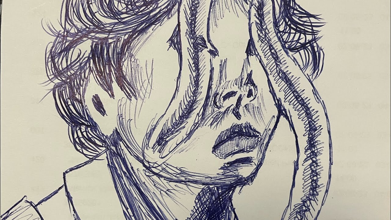 How to draw wall art face - YouTube