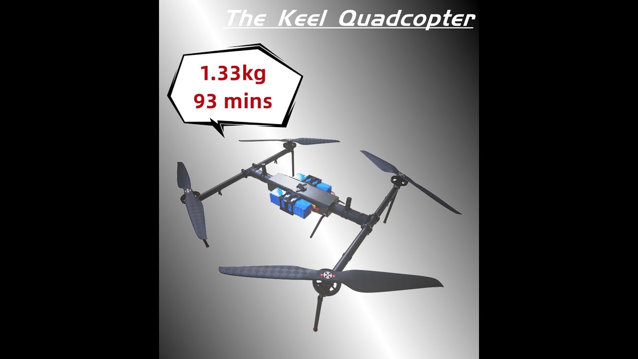 Flight time test of the Keel Quadcopter (1.33kg payload) - YouTube