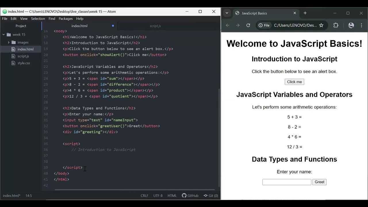 Week 15 : WebDEv01-24B - Live web conference (Intorduction to JavaScript) - YouTube